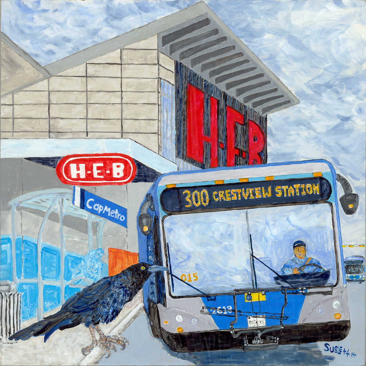 H-E-B Grackles No. 3 from the collection of Art Breakfast Club | Artwork Archive