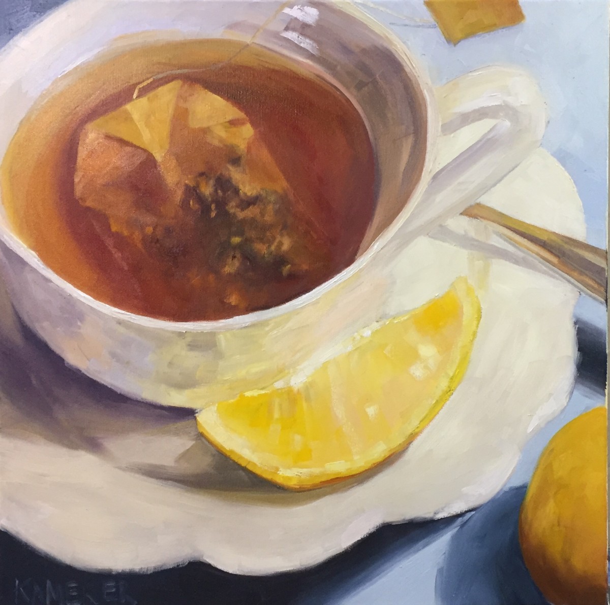 Tea With Lemon by Mary Kamerer Impressionist Painting | Artwork Archive