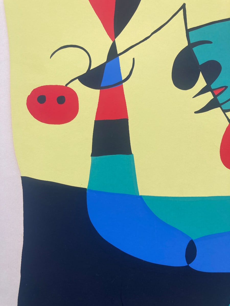 Framed silk screen Joan Miro folio print from the collection of ...
