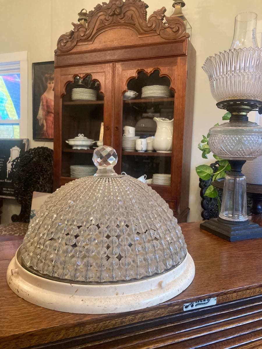 vintage crystal dome ceiling light fixture from the collection of ...