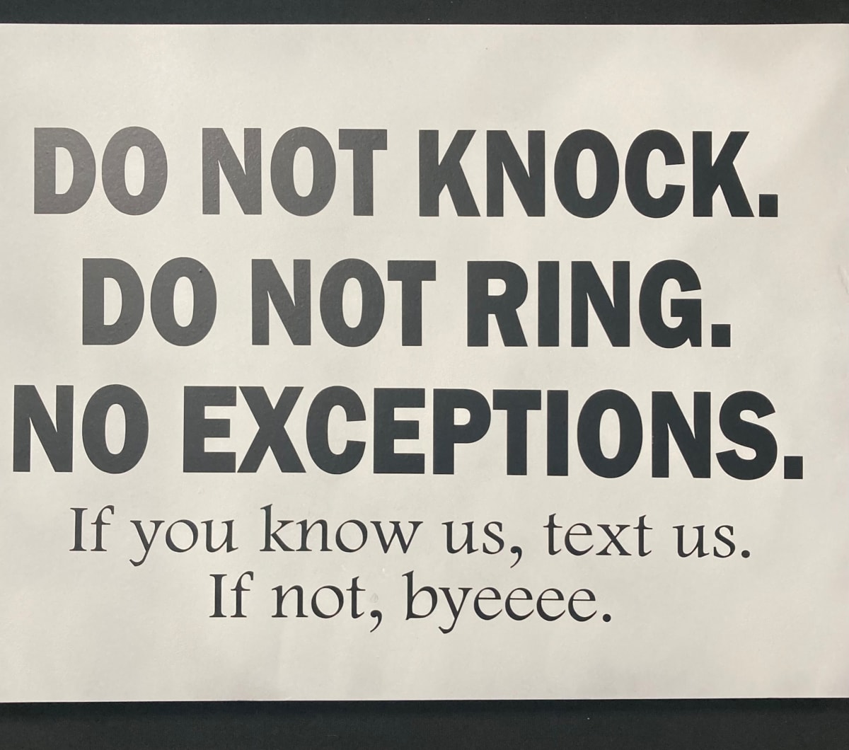 Do Not Knock - Custom sign by Helen Renfrew | Artwork Archive