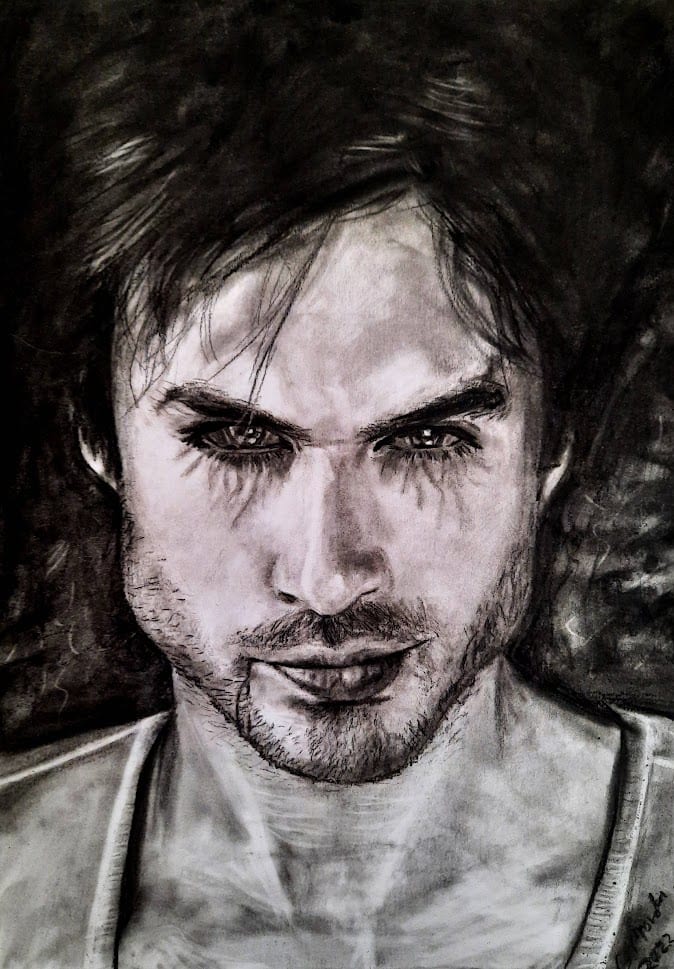 Damon Salvatore Vampire Diaries by Gabriela Morales | Artwork Archive