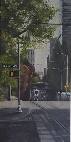 Tram Incoming in Portland, OR by Sam Larson | Artwork Archive