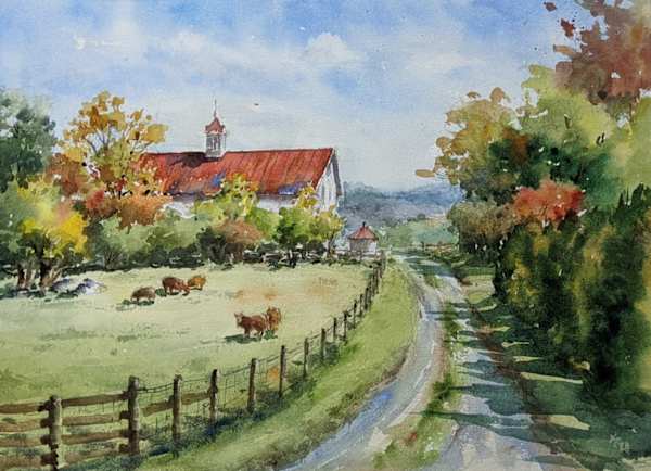 Red Roof Barn by Vicky Zhou | Artwork Archive