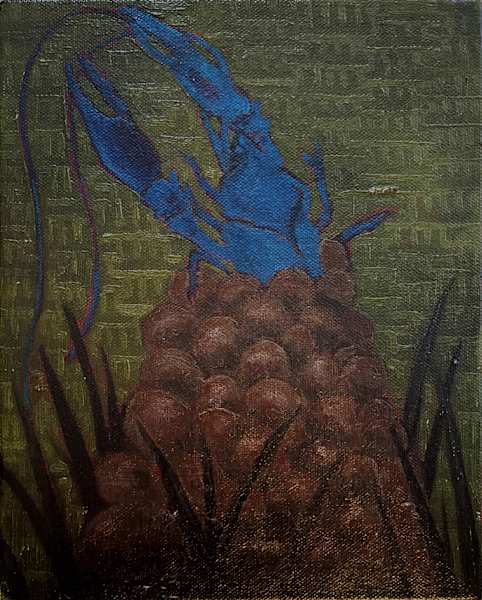 Blue Crawfish at night by Francis Pavy | Artwork Archive