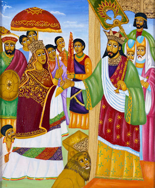 The Queen of Sheba Before King Solomon by K. Haile Maskel | Artwork Archive
