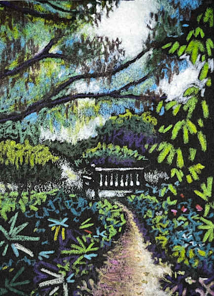 Respite, Van Vleck Gardens, Petite Original 3x4" by Wendy Born ...