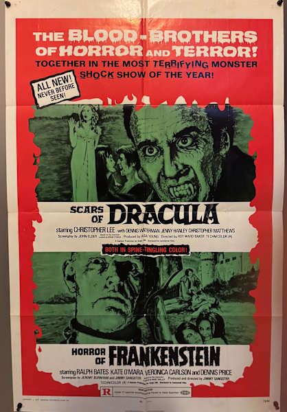 Scars of Dracula / Horror of Frankenstein US 1-Sheet 1971 from the ...