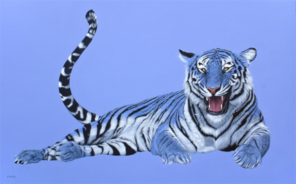 BLUE TIGER ON BLUE, 2012 by HELMUT KOLLER | Artwork Archive