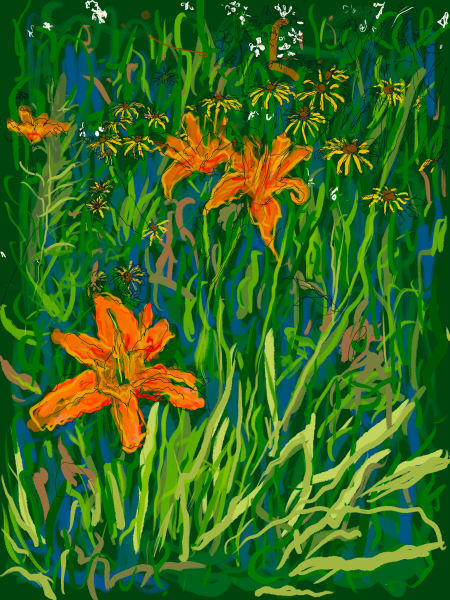 Lilies Completed by Alan Powell | Artwork Archive