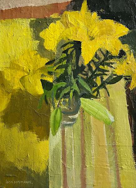 Lilies on gold by Insa Hoffmann | Artwork Archive