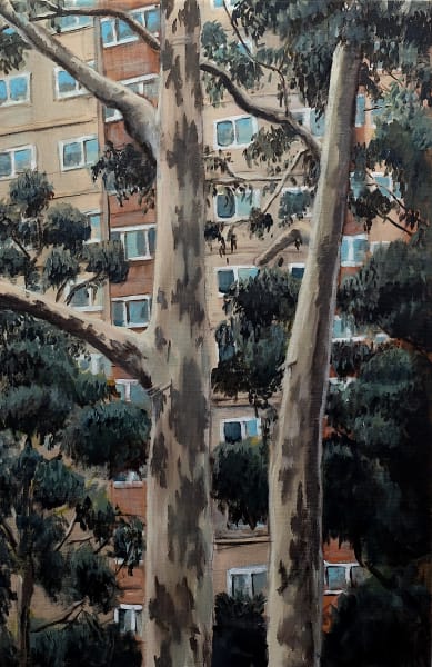 Tower and two gums by Nicholas P Aplin | Artwork Archive