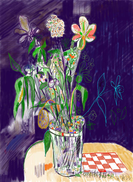 Still Life With Red Checked Cloth by Brian Frink | Artwork Archive