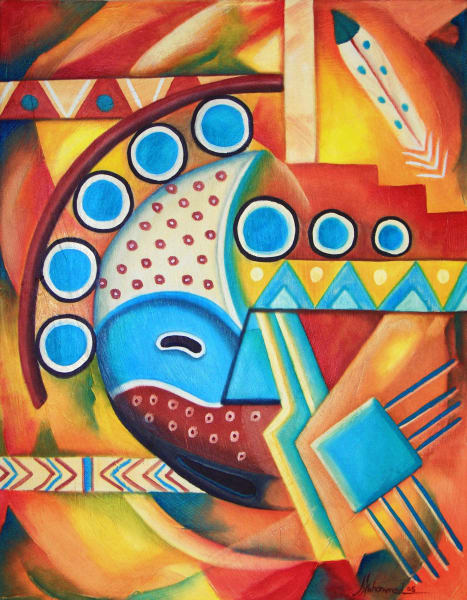 Maruvian Native American Mask 1 by Marcella Hayes Muhammad | Artwork ...