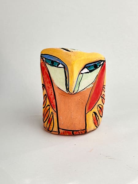 "Owl Person at One with the Fire” by Blue Fire MacMahon | Artwork Archive