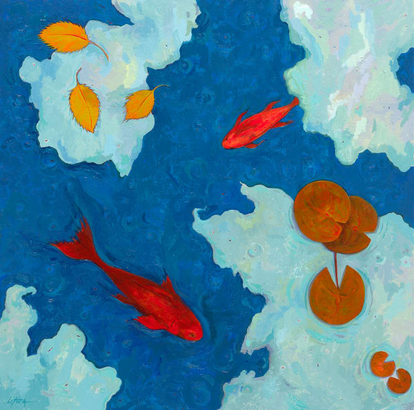 Beautiful Fish with Fall Leaves by Lauren Litwa | Artwork Archive