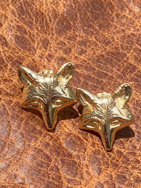 14k Gold Fox Mask Earrings by Salina Ramsay | Artwork Archive