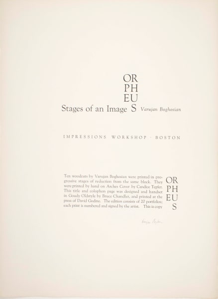 Orpheus, Stages of an Image from the collection of Davidson College ...