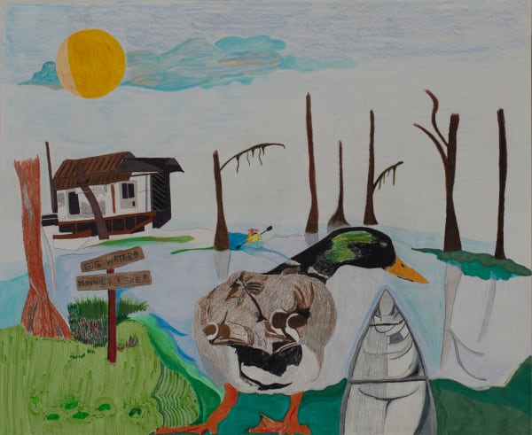 Duck & Sunny Lake from the collection of Cedars Art | Artwork Archive