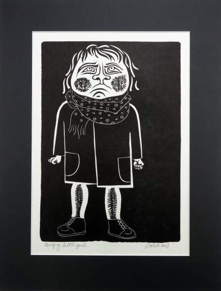Angry Little Girl (with black mat) from the collection of Mendocino Art ...