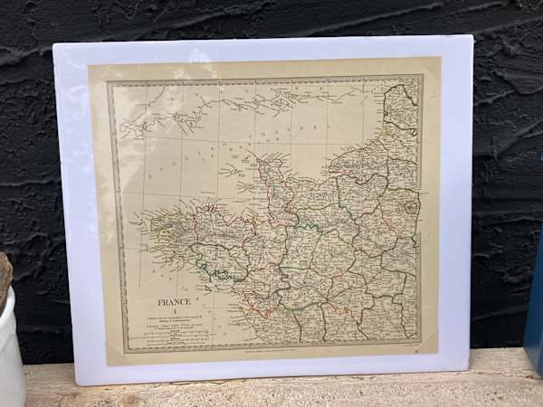 SHRINKWRAPPED early 1830 map of NW France from the collection of ...