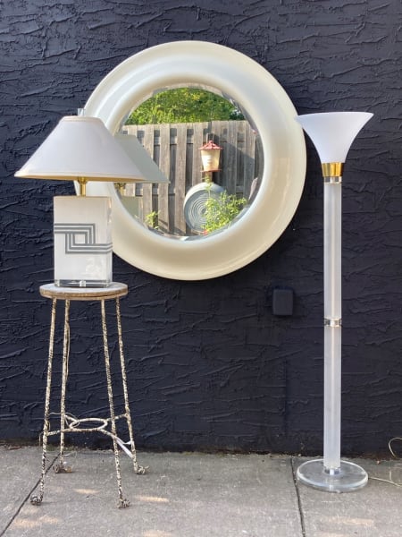 Pottery and lucite post modern table lamp from the collection of ...