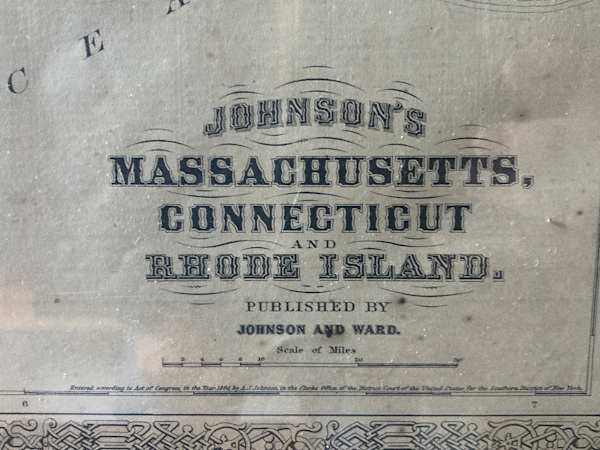 1867 Map of Massachusetts from the collection of TIMELINES ANTIQUES ...