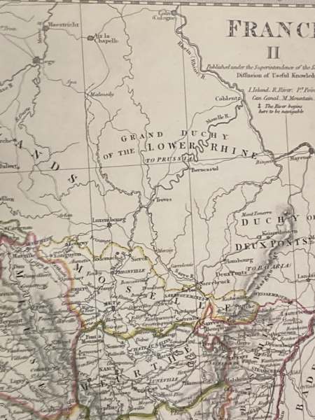 SHRINKWRAPPED early 1830 map of NE France from the collection of ...