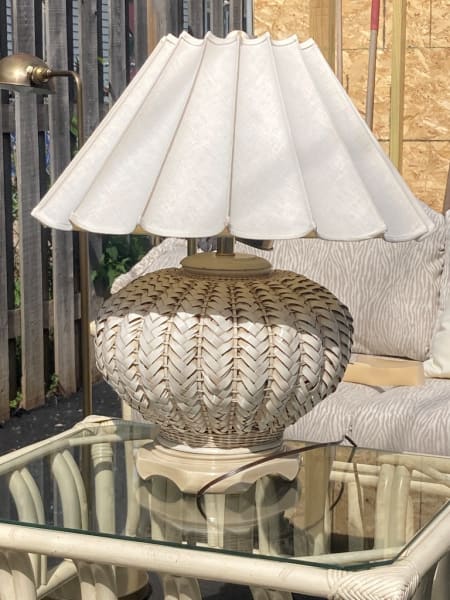 RATTAN TABLE LAMPS FICKS REED from the collection of TIMELINES ANTIQUES ...
