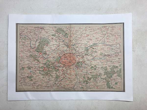 Vintage 19th century Paris map from the collection of TIMELINES ...