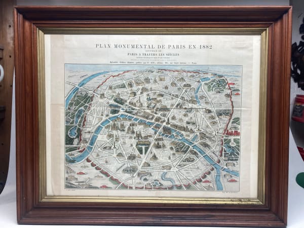Vintage 1882 Paris map from the collection of TIMELINES ANTIQUES ...