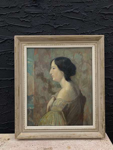 Carl G.T. Olson original painting on board 1930's portrait of girl #14 ...