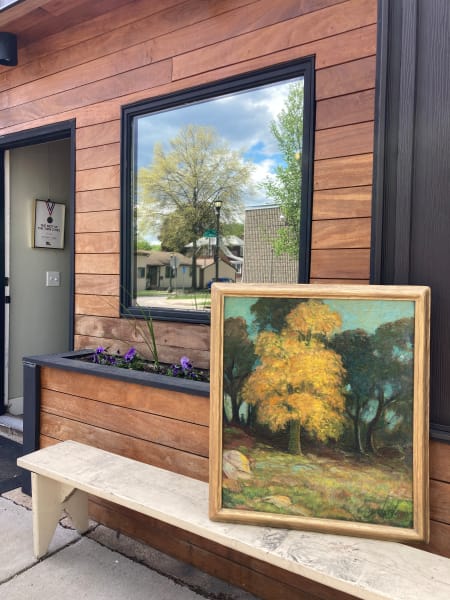 Original framed Carl G. T. Olson painting with yellow tree from the ...