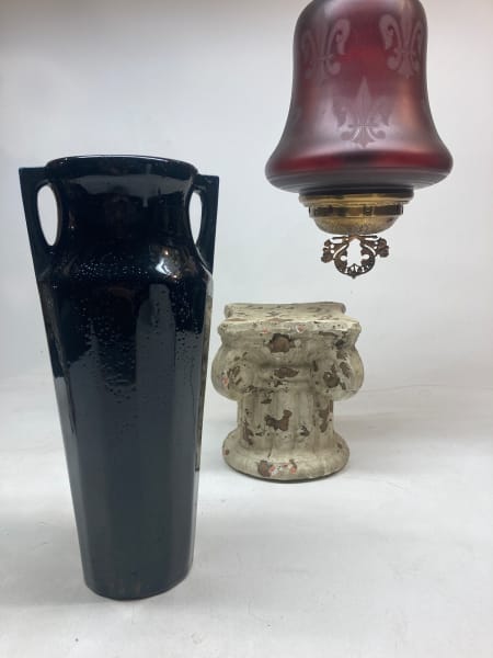 Large cobalt blue red wing art potter vase from the collection of ...