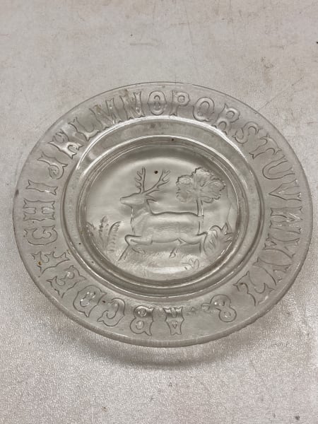 Amber EAPG alphabet plate from the collection of TIMELINES ANTIQUES ...