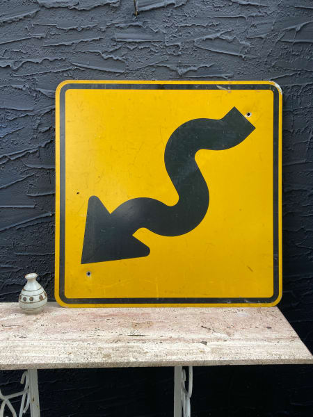 aluminum squiggle arrow street sign from the collection of TIMELINES ...