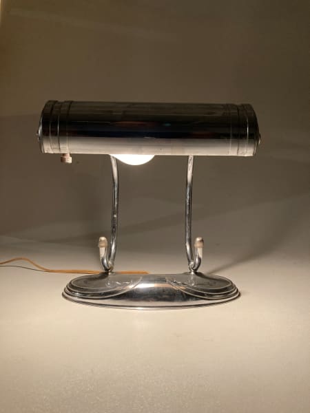Chrome Art Deco desk lamp from the collection of TIMELINES ANTIQUES ...