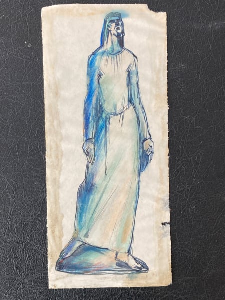 Original drawing of a standing male figure in robe from the collection ...