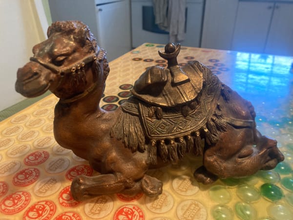 1920's pot metal camel ink well from the collection of TIMELINES ...