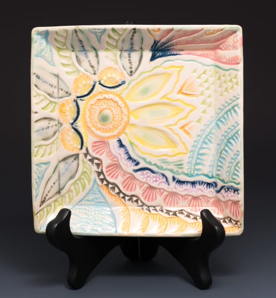 6" Square Beveled Plate by Sandy Miller | Artwork Archive