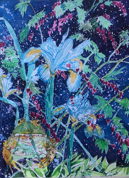 Frog Iris Bleeding Heart from the exhibition Takoma Watercolor Group - Pathways: A Journey ...