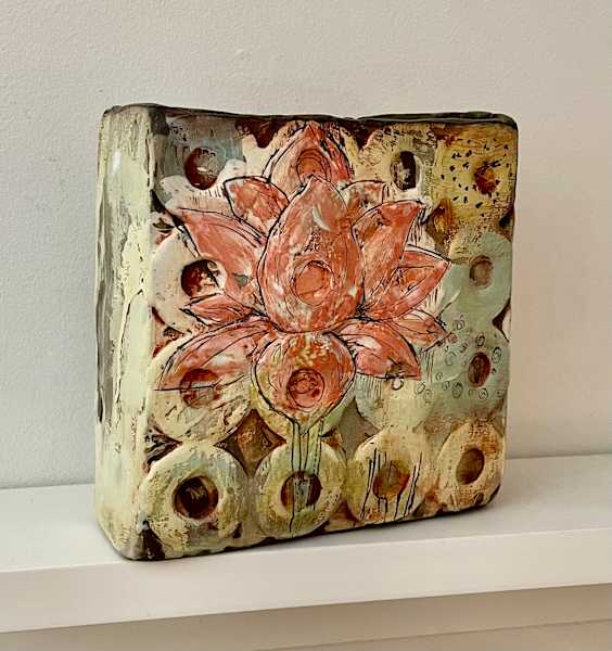 Robin Ralston Frelier -clay Vessel Lotus Both Sides from the exhibition ...