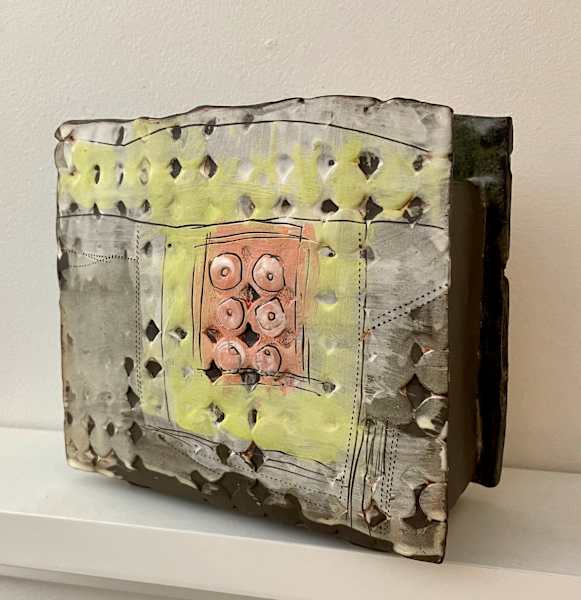 Robin Ralston Frelier -clay vessel 3 Square Side from the exhibition ...