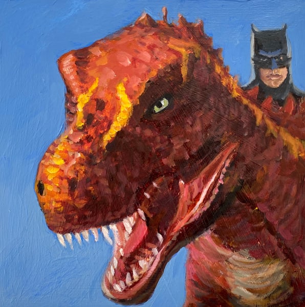 Dinosaur and Batman by Nancy Bass | Artwork Archive