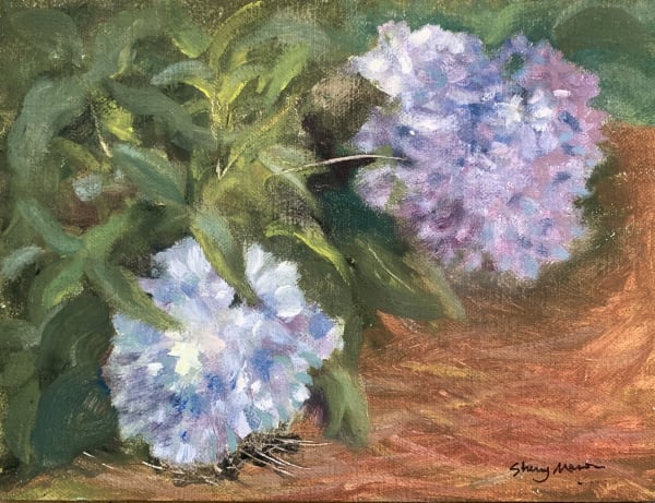 Blue Hydrangeas, Plein Air Daily Challenge by Sherry Mason | Artwork ...