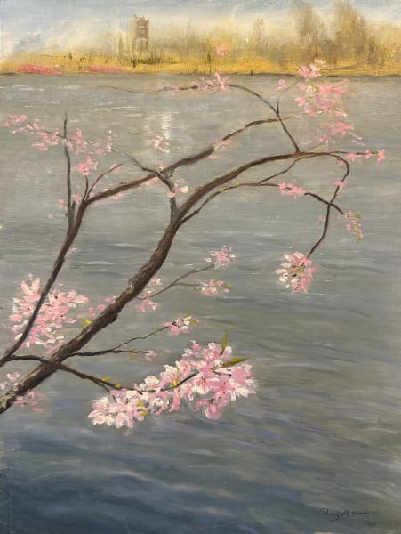 Walk Among the Cherry Blossoms, plein air by Sherry Mason | Artwork Archive