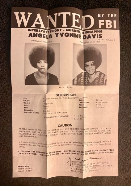 Angela Davis-Wanted by the FBI poster from the collection of George ...