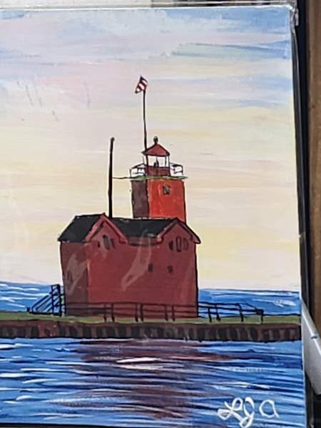 Grand Haven Lighthouse by Larry Alexis the junkart dog | Artwork Archive