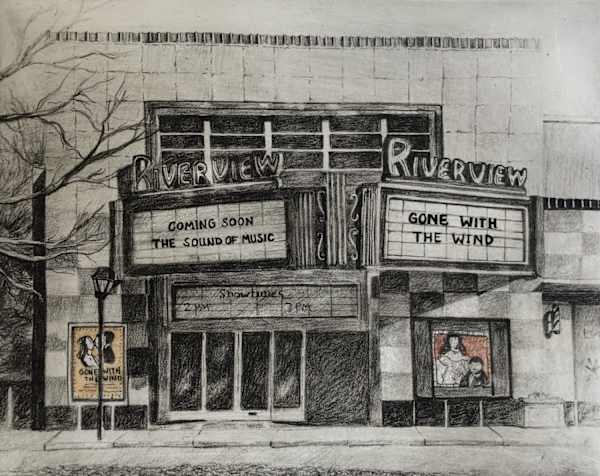 Riverview Theater from the exhibition The Vault: Anne May - Familar Facades | Artwork Archive