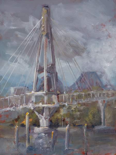 Kangaroo Point Bridge Plein Air by Jason Hawkins | Artwork Archive
